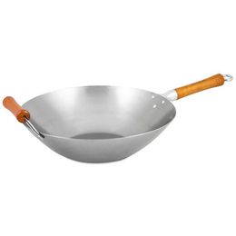 KEN HOM Wok "Excellence", &Oslash; 36cm + H&ouml;he 14,5cm, silber, Pfannen, &Oslash; 36 cm