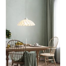 Eglo H&auml;ngeleuchte "Vetro Pendellampe, satiniertes Glas mit geschwungenen Dekor, E27", 1, &Oslash; 35cm H: 110cm, 1 Stk., wei&szlig;, Wohnzimmer, Leuchten,