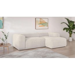 Ecksofa s.Oliver, B:259,5cm H:73cm T:155cm, beige, 100% Polyester, Wohnzimmer, Sofas, "EMMERIK Designersofa, L-Form mit Wellenfederung, B/T/H: