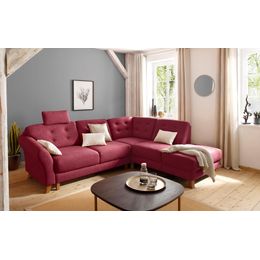 Kopfst&uuml;tze Home Affaire, B:50cm H:25cm T:10cm, rot, Luxus-Microfaser (100% Polyester), Luxus-Microfaser Lederoptik (100% Polyester), Struktur weich (