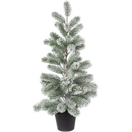 CREATIV DECO K&uuml;nstlicher Weihnachtsbaum "Weihnachtsdeko, k&uuml;nstlicher Christbaum, Tannenbaum", H: 69cm bis, gr&uuml;n, Weihnachtsb&auml;ume, Im Topf; Beschneite