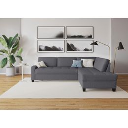 Ecksofa DOMO collection, B:243cm H:84cm T:209cm, grau, Struktur fein (100% Polyester);Luxus-Microfaser (100% Polyester);Luxus-Microfaser in