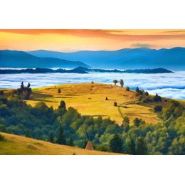 papermoon Fototapete "Landschaft", B/L: 4m x 2,6m, Bahnen: 8 Stk., bunt, Schlafzimmer, Tapeten