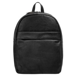 XZONE X-ZONE Laptoprucksack, schwarz, Leder, Rindsleder, unifarben, Rucks&auml;cke, echt Leder