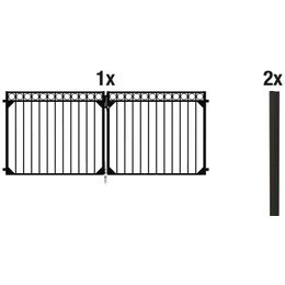 Alberts Zaundoppelt&uuml;r "Circle", B/H: 300cm x 120cm, schwarz, Tore, Breite: 300 cm, H&ouml;he: 100 und 120 cm