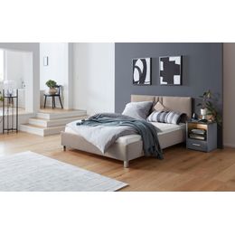 Polsterbett, B:170cm H:98cm L:210cm, beige, Westfalia Schlafkomfort, Bezug Bett: 100% Polyester;Bonnell-Federkernmatratze: 51% Polypropylen, 39%