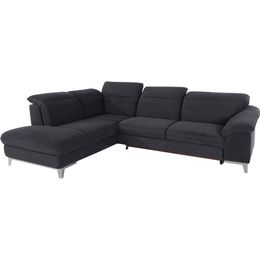 Ecksofa COTTA, B:293cm H:84cm T:232cm, schwarz, Chenille (90% Polyester; 10% Polyamid );Struktur (100% Polyester ), Wohnzimmer, Sofas, "Teresa