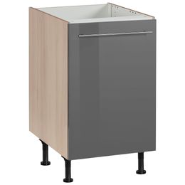Sp&uuml;lenschrank Optifit, B:50cm H:87cm T:58,4cm, grau, K&uuml;che, Schr&auml;nke, "Bern", 50 cm breit, mit 1 T&uuml;r, mit h&ouml;henverstellbaren F&uuml;&szlig;en, mit Metallgriff