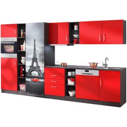 H&auml;ngeschrank KOCHSTATION, B:60cm H:57cm T:34cm, grau, Holzwerkstoff, K&uuml;che, Schr&auml;nke, "KS-Paris", Breite 60 cm