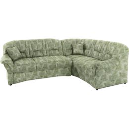 Ecksofa DOMO collection, B:256cm H:91cm T:200cm, gr&uuml;n, Luxus-Microfaser (100% Polyester), mit Muster;Struktur (100% Polyester), Wohnzimmer, Sofas,