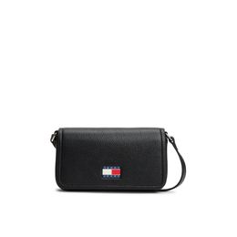 Tommy Jeans Damen Umh&auml;ngetasche "TJW MUST FLAP CROSSOVER", schwarz, Lederimitat, Taschen, Damen Schultertasche, Minibag mit Tommy-Schmuckemblem