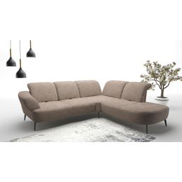 Sit & More Ecksofa SIT & MORE, B:302cm H:91cm T:270cm, braun, 100% Polyester, Wohnzimmer, Sofas, "Dance, L-Form, inkl. Sitztiefenverstellung", inkl. Click&Seat,