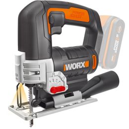 WORX Akku-Stichs&auml;ge "WX543.9", B:7,7mm H:19,6mm L:19,5mm, schwarz, S&auml;gemaschinen, mit Absaug-Adapter, 45 Gehrungsschnitte, ohne Akku & Ladeger&auml;t