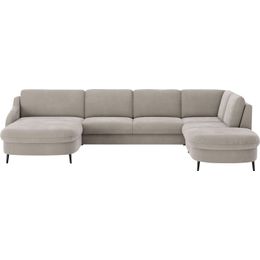 Sit & More Wohnlandschaft SIT & MORE, B:356cm H:90cm T:239cm, grau, 100% Polyester, Sofas, "Soul U-Form", wahlweise mit Bettfunktion und Bettkasten oder