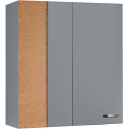 Eckh&auml;ngeschrank KOCHSTATION, B:80cm H:89,6cm T:34,9cm, grau, K&uuml;che, Schr&auml;nke, "KS-Cara"