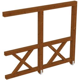 Skan Holz Carport-Seitenwand SKANHOLZ, B:255cm H:210cm, braun, Holzwerkstoff, Gartenhaus-Seitenw&auml;nde, "Andreaskreuz", Wandanbau