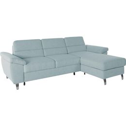 Sit & More Ecksofa SIT & MORE, B:250cm H:88cm T:161cm, blau, Wohnzimmer, Sofas, "Sorano L-Form", wahlweise mit Bettfunktion und Bettkasten