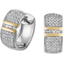 Firetti Damen Paar Creolen "Schmuck Geschenk Silber 925 Ohrschmuck Ohrringe Bicolor", Silber 925 (Sterlingsilber), gold, Silber 925 (Sterlingsilber),