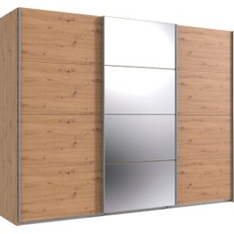 Schwebet&uuml;renschrank wimex, B:270cm H:210cm T:64cm, braun, Schr&auml;nke, "Norderstedt", INKLUSIVE 2 Stoffboxen und 2 zus&auml;tzliche Einlegeb&ouml;den, mit Spiegel