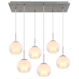 Globo LIGHTING H&auml;ngeleuchte "BARRY", 6, H: 120cm, 1 Stk.nickel matt, Wohnzimmer, Leuchten, H&auml;ngelampe/Pendelleuchte/Esszimmer/Wohnzimmer/Esstisch