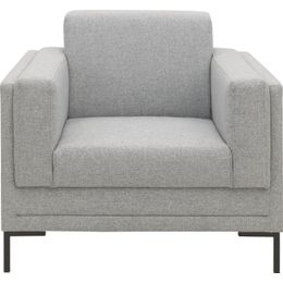 Sessel, B:97cm H:82cm T:90cm, silber, LOOKS by Wolfgang Joop, 100% Polyester, Wohnzimmer, Sessel, "LOOKS VII", klare Linien, edles Design