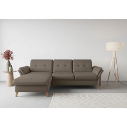 Sit & More Ecksofa SIT & MORE, B:268cm H:90cm T:176cm, braun, Wohnzimmer, Sofas, "G&ouml;teborg", Sitztiefenverstellung und Federkern, wahlweise mit Bettfunktion