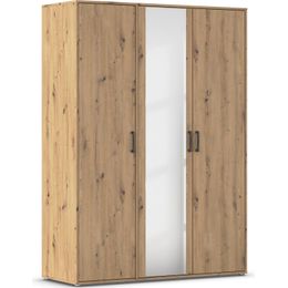 Dreht&uuml;renschrank Rauch, B:140cm H:194cm T:53cm, braun, Holzwerkstoff, Schr&auml;nke, "Kleiderschrank Schrank Garderobe W&auml;scheschrank VOYAGER", mit