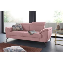 Sit & More 2-Sitzer SIT & MORE, B:197cm T:112cm, rosa, Sofas, "Percy", 15 cm Fu&szlig;h&ouml;he, Sitztiefenverstellung, wahlweise Kopfteilverstellung