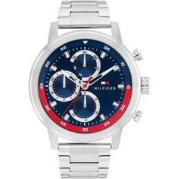 Tommy Hilfiger Herren Multifunktionsuhr "ROCKY"edelstahlfarben, Armbanduhren, Quarzuhr, Armbanduhr, Herrenuhr, Edelstahlarmband, analog
