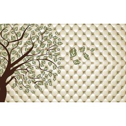 papermoon Fototapete "Muster mit Baum", B/L: 5m x 2,8m, Bahnen: 10 Stk., bunt, Schlafzimmer, Tapeten