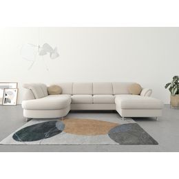 Sit & More Wohnlandschaft SIT & MORE, B:304cm H:78cm T:192cm, beige, Webstoff (100% Polyester);Struktur weich (90% Polyester, 10% Polyamid);Luxus-Microfaser