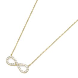 Luigi Merano Damen Goldkette "Mittelteil Infinity mit Zirkonia, Gold 375", 45cm, Gelbgold 375, gold, Gelbgold 375, Halsketten