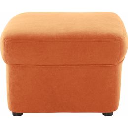 Polsterhocker DOMO collection, B:61cm H:40cm T:61cm, orange, Microfaser PRIMABELLE (100% Polyester) / Struktur (90% Polyester; 10%
