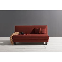 ell+ell Schlafsofa ELL + ELL, B:180cm T:100cm, rot, Jugendzimmer, Sofas, "Enny", Breite 180 cm, Liegeh&ouml;he 45 cm, F&uuml;&szlig;e schwarz