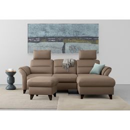 Sit & More Ecksofa SIT & MORE, B:250cm H:87cm T:163cm, braun, 100% Polyester, Wohnzimmer, Sofas, "Mellum L-Form", Federkern, wahlweise mit Bettfunktion,
