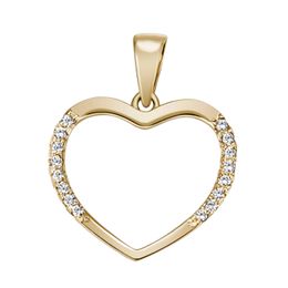 Firetti Damen Kettenanh&auml;nger "Schmuck Geschenk Silber 925 Halsschmuck Anh&auml;nger Herz "LIEBE"", Silber 925 (Sterlingsilber), 1,1 g, gold, Silber 925