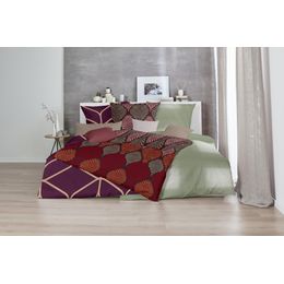 Bettw&auml;sche Primera, rot, Edel-K&ouml;per-Flanell, Obermaterial: 100% Baumwolle, Bettw&auml;sche, "Edelflanell-Bettw&auml;sche Marakesh", mit orientalischem Flair