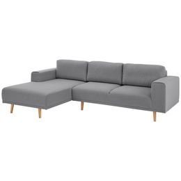 Ecksofa Home Affaire, B:273cm H:90cm T:167cm, grau, Struktur fein( 100% Polyester);Filzoptik (100% Polyester);Luxus-Microfaser (100% Polyester),