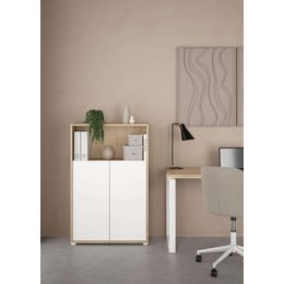 Kommode Inosign, B:79,6cm H:123,6cm T:34,3cm, wei&szlig;, Spanplatte, Schlafzimmer, Sideboards, "Sign Sideboard mit Ablageregal f&uuml;r Akten, B&uuml;cher", mit 2