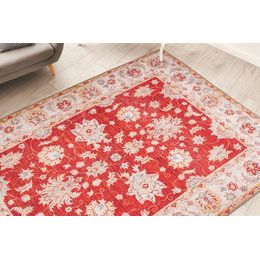 Teppich me gusta, B:150cm H:6mm L:230cm, rot, Polyester, Wohnzimmer, Teppiche, "Faye 625", Flachgewebe, gedrucktes Motiv, Wohnzimmer, Esszimmer
