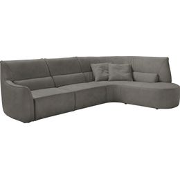Ecksofa Egoitaliano, B:330cm H:88cm T:205cm, grau, Luxus-Micofaser Lederoptik (100% Polyester) ist ein neues technisches Gewebe mit einem visuellen