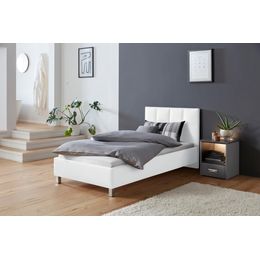 Polsterbett, B:110cm H:98cm L:210cm, wei&szlig;, Westfalia Schlafkomfort, Bezug Bett: 100% Polyurethan;Bonnell-Federkernmatratze: 51% Polypropylen, 39%