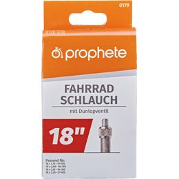Prophete Fahrradschlauch "Fahrradschlauch", 48mm, Dunlopventil (DV), 18 Zoll (45,72cm), schwarz, Fahrradschl&auml;uche