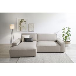 Home Affaire "NEU: SHERWOOD XXL 284, Big-Sofa L-Form, tiefe Sitzfl&auml;che 95 cm, Cord" Recamiere rechts/links, als Schlafsofa stellbar, Cord u.