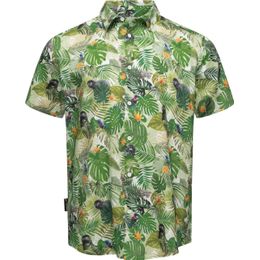 Ragwear Herren Hawaiihemd "Omerro", wei&szlig;, Gr. S, Material: 100% Lyocell, Hemden, Sommerliches Herren Hemd mit hawaiianischem Print