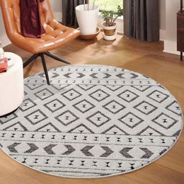 Teppich Carpet City, H:15mm &Oslash;:160cm, grau, Obermaterial: 100% Polyester, Wohnzimmer, Teppiche, "LOUNGE 9999", Kurzflor-Teppich Modern,