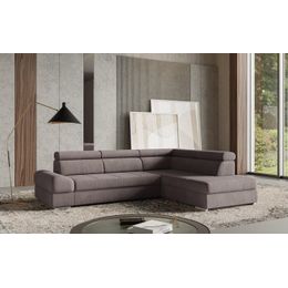 Sit & More Ecksofa SIT & MORE, B:270cm H:79cm T:213cm, grau, 90% Polyester, 10% Polyamid, Wohnzimmer, Sofas, "Broadway L-Form", mit verstellbaren Kopfteilen,