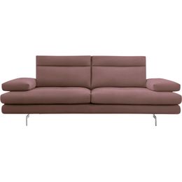 3-Sitzer Calia italia, B:208cm H:90cm T:113cm, braun, Leder ANTARES (100% Leder), Sofas, "Toby Wing, Designsofa mit hohem Sitzkomfort, bequem und