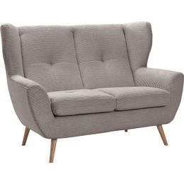 2-Sitzer, B:140cm H:102cm T:90cm, braun, exxpo - SOFA FASHION, Sofas, "ALVESTA, Loungesofa, K&uuml;chensofa, hoher Sitzkomfort, Ohrenbackensofa",