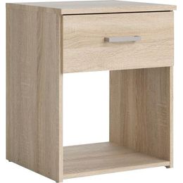 Nachtkommode Inosign, B:37,6cm H:47,5cm T:35,95cm, braun, Holzwerkstoff, Sideboards, "Spce", Mit grauem Stangengriff, einfache Selbstmontage, f&uuml;r